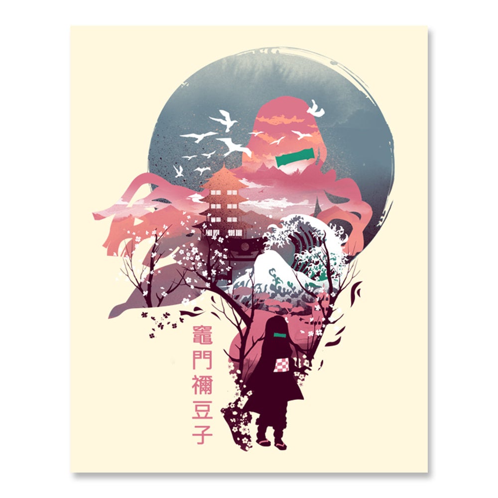 Fuzzy Ink - Ukiyo-E Demon Slayer Nezuko Print | Slice of Life Anime and ...